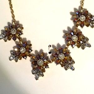 Express | Jewelry | Necklace Statement Piece 6 Multi Colored Flowers ...